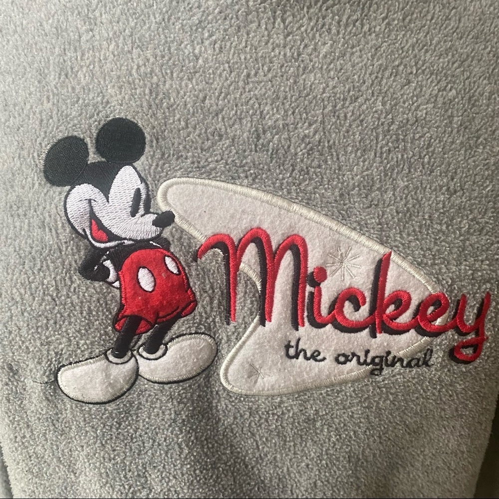 Vintage Disneyland Mickey Mouse Gray Fleece Hoodie - Gem
